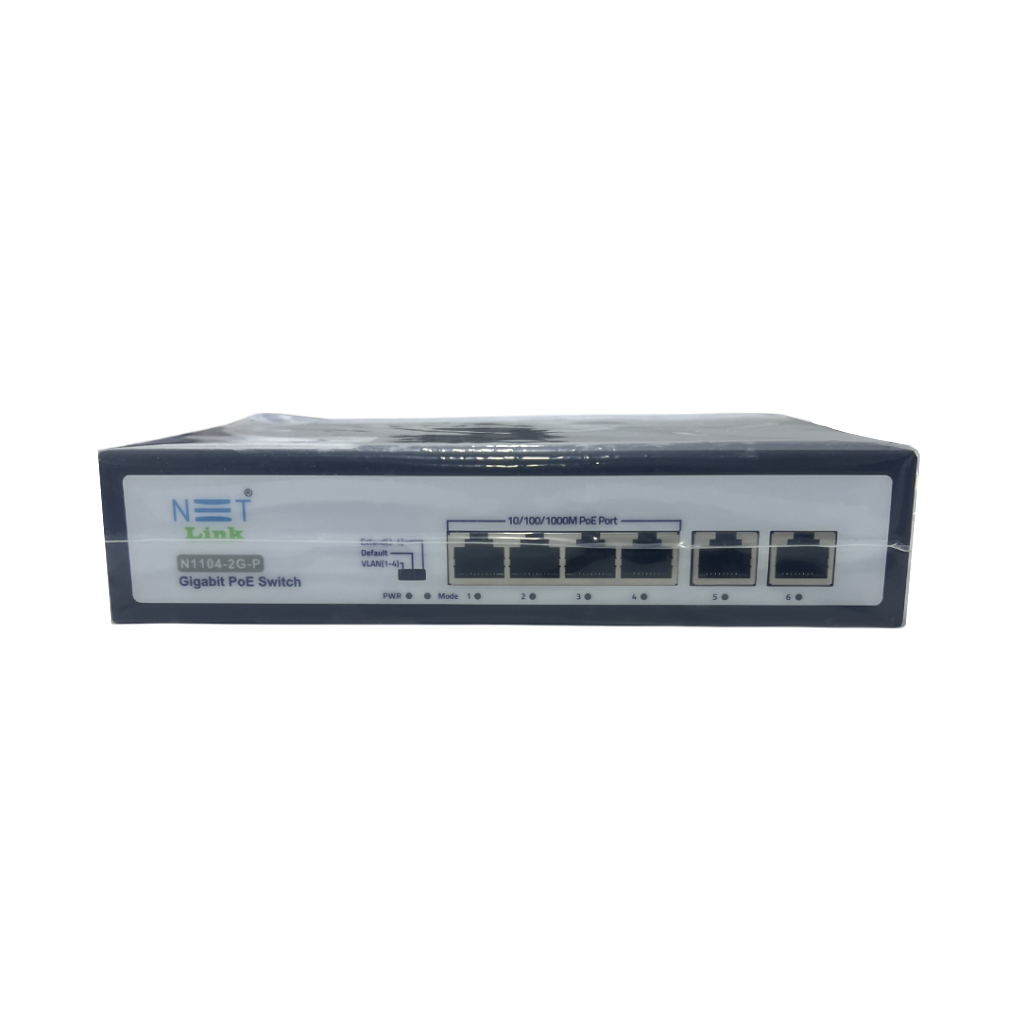 Netlink 4-Port PoE Switch with 2 Gigabit Uplink Ports (N1104-2G-P)