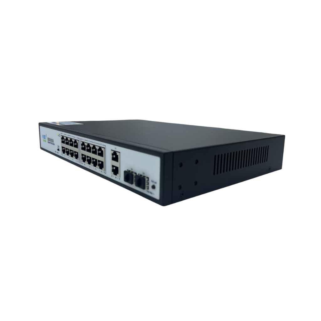 Netlink 16-Port PoE Switch with 2 Gigabit RJ45 & 2 SFP Uplink Ports ...